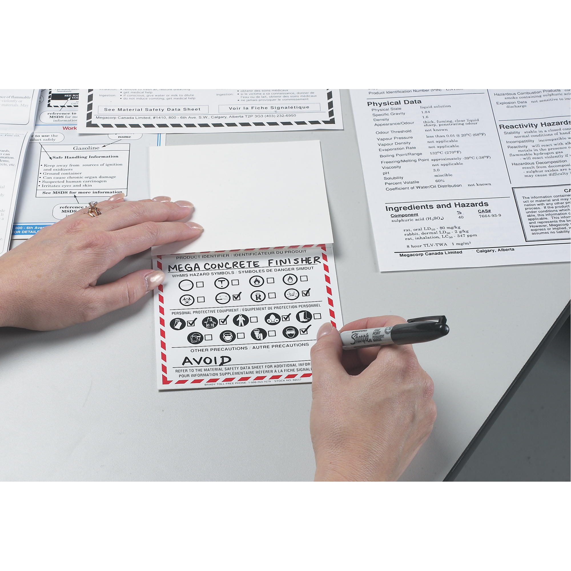 Brady OTS WHMIS Labels, Vinyl, Sheet, 5" L x 5" W SY084 | Equipex